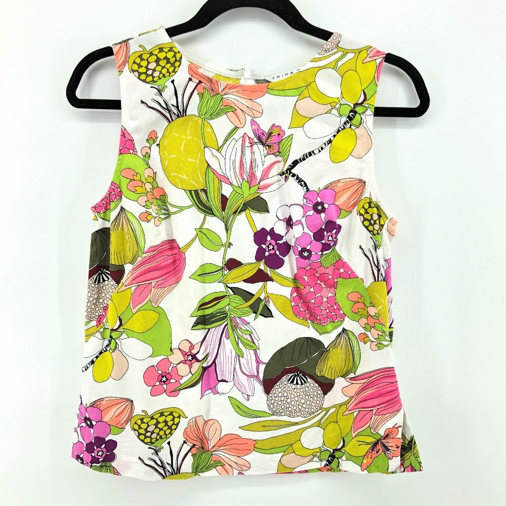 Trina Turk Floral Botanical Print Sleeveless Top - Gem
